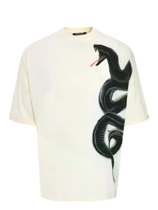 Roberto Cavalli Snake-print T-shirt - White