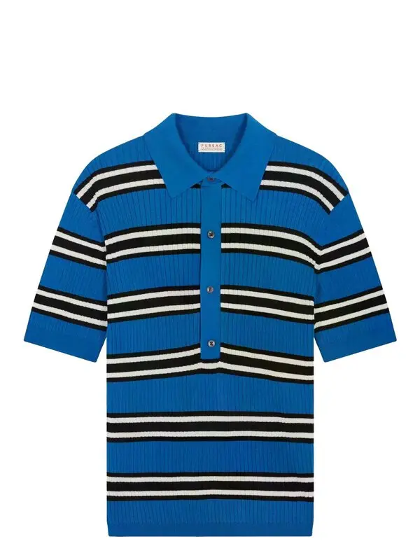 FURSAC Striped Polo Shirt - Blue