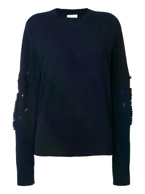 BARRIE Cashmere Round Neck Pullover - Blue
