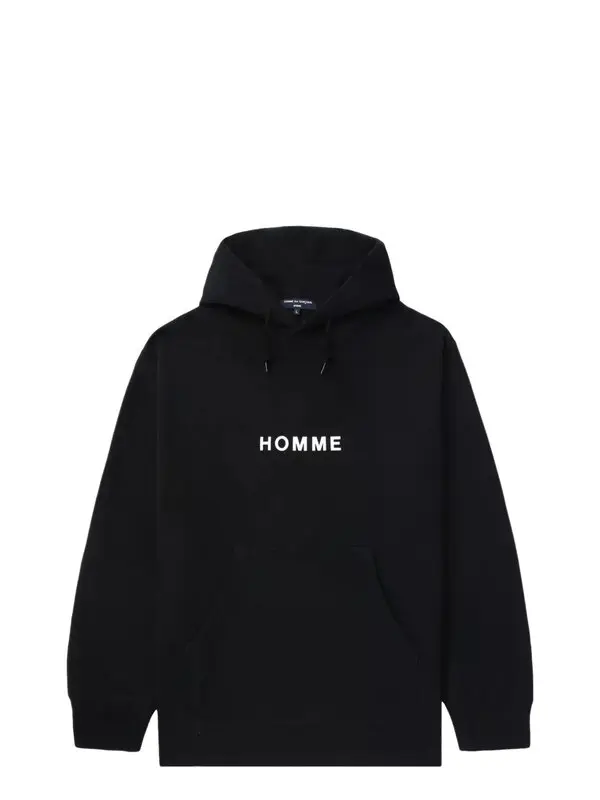 Comme Des Garçons Homme-print Cotton Hoodie - Black