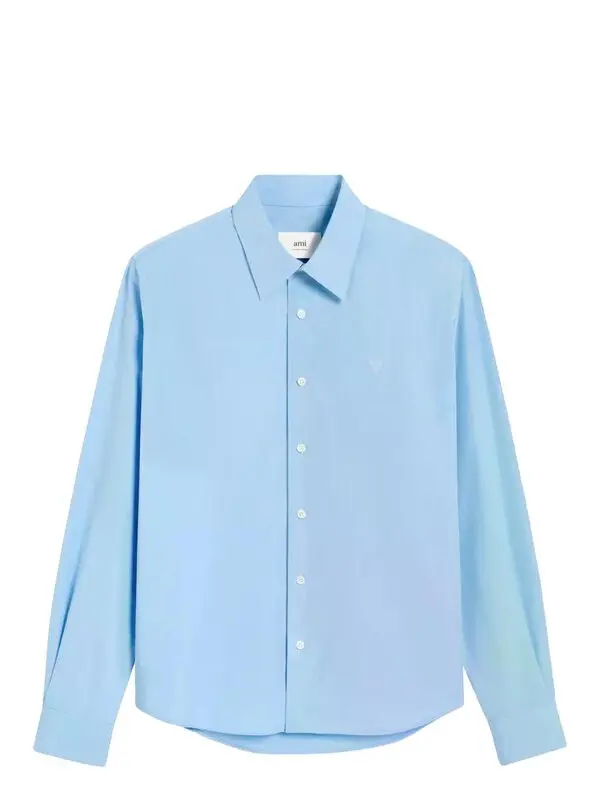 AMI Paris De Coeur Cotton Shirt - Blue
