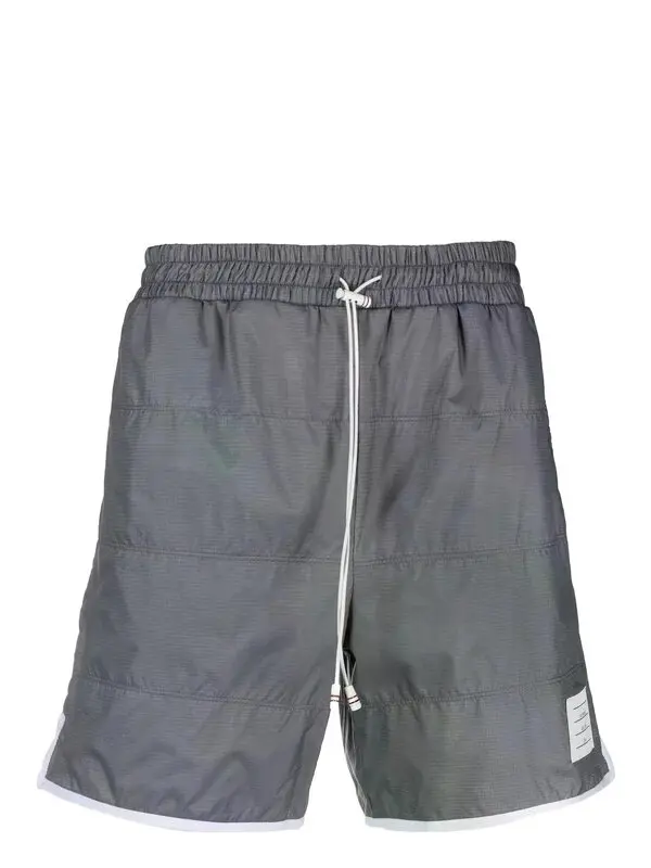 Thom Browne Ripstop Track Shorts - Silver