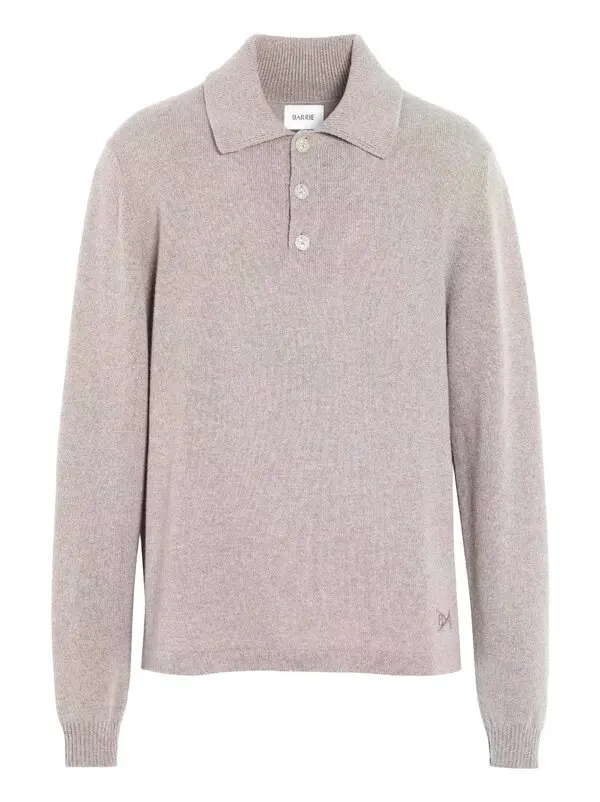 BARRIE B Label Cashmere Polo Shirt - Neutrals