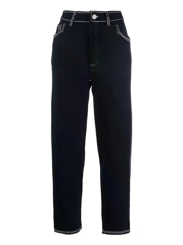 BARRIE High-rise Straight-leg Trousers - Blue