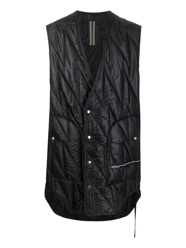 Rick Owens Quilted Mid-length Gilet - Black
