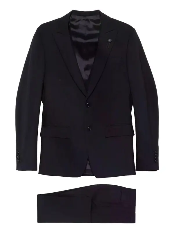 LARDINI Brooch-detail Suit - Blue