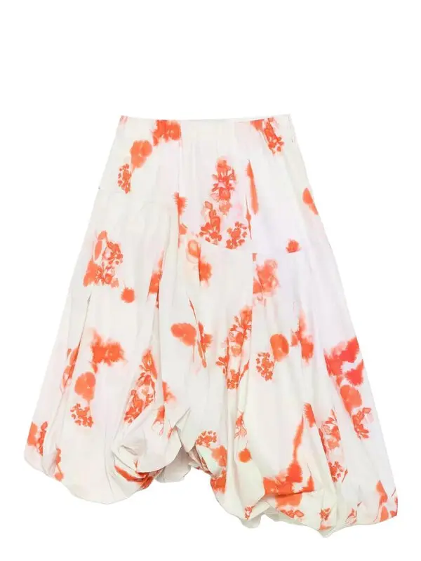 LEE MATHEWS Fleur Print Skirt - White