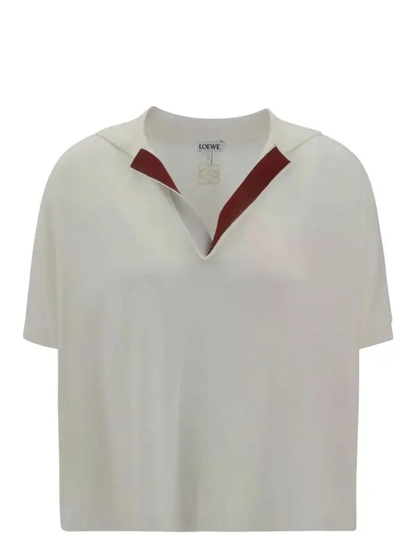 Loewe Contrasting Collar Top - White