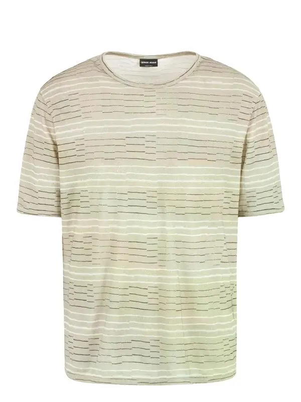 Giorgio Armani Striped Linen T-shirt - Neutrals