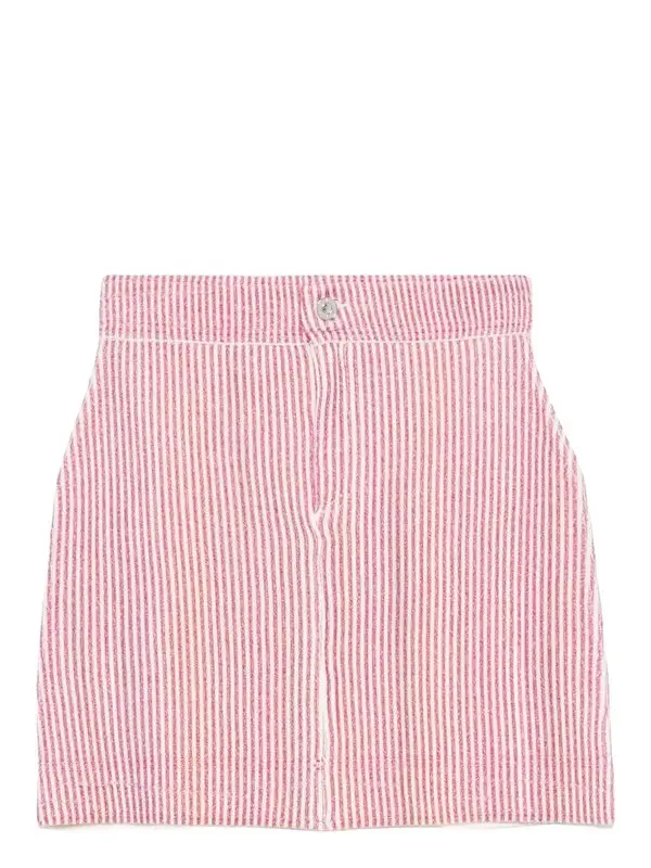 BARRIE Striped Mini Skirt - Red