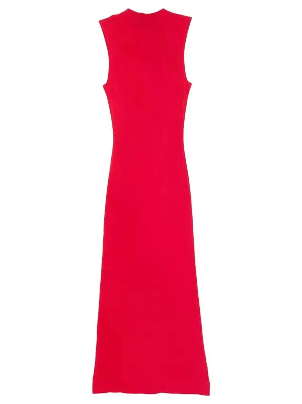 ROTATE BY BIRGER CHRISTENSEN Ribbed-knit Midi Dress - Red