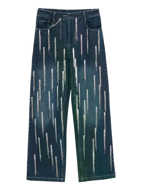 Patrizia Pepe Rhinestone Embellished Jeans - Blue