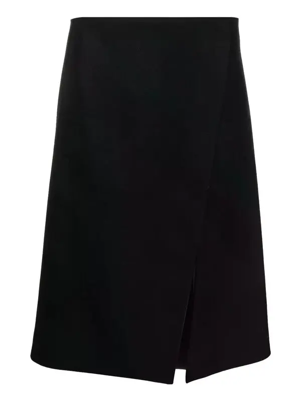 Stella McCartney Felted A-line Skirt With Front Slit - Black