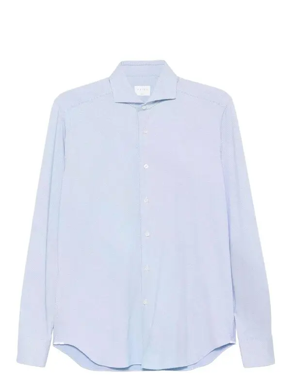 XACUS Patterned-jacquard Shirt - Blue
