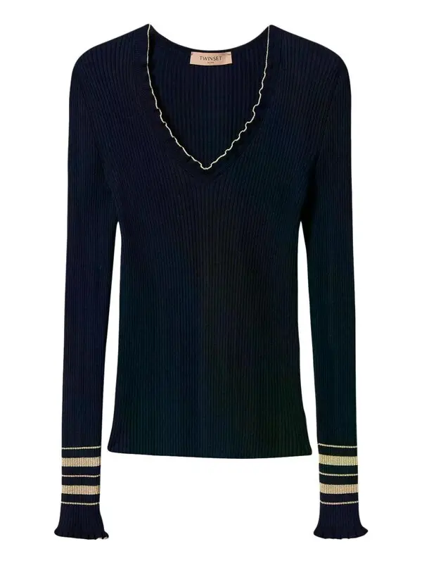 TWINSET Ribbed-knit Jumper - Blue