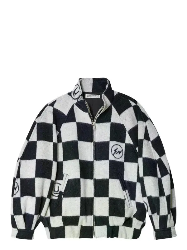 Undercover Checkerboard-print Blouson Jacket - Black