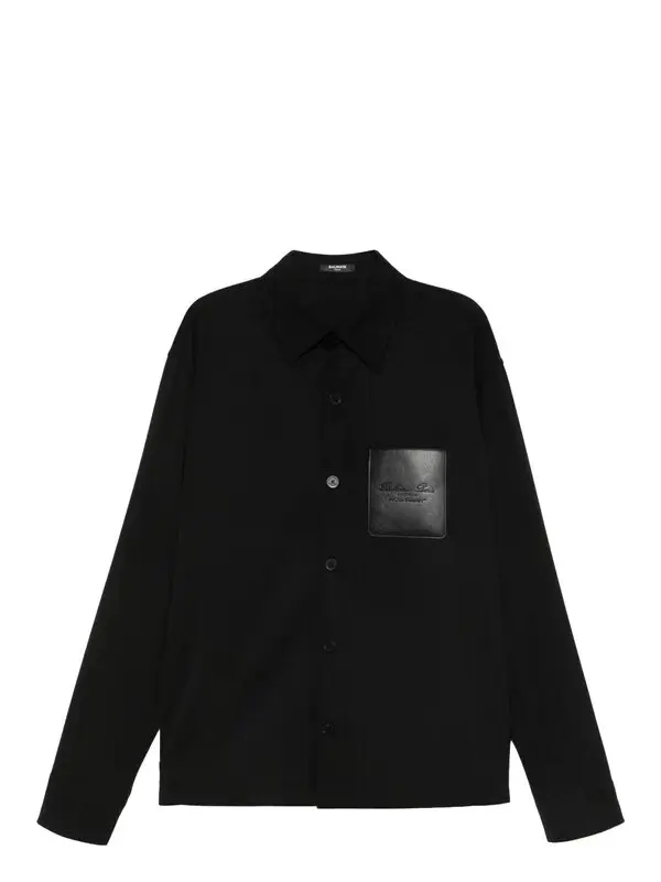 Balmain Logo-debossed Shirt - Black