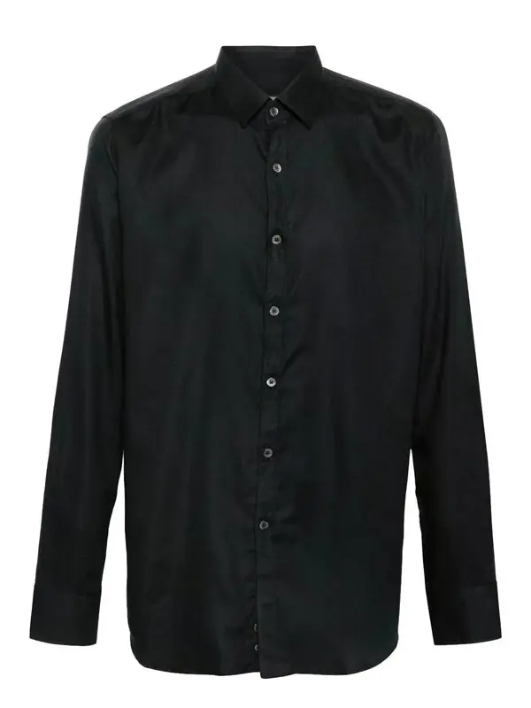 Canali Twill Shirt - Black