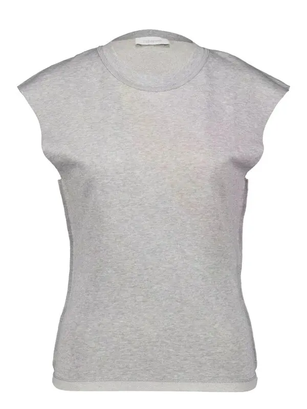 Rabanne Chain-detail Cotton T-shirt - Grey