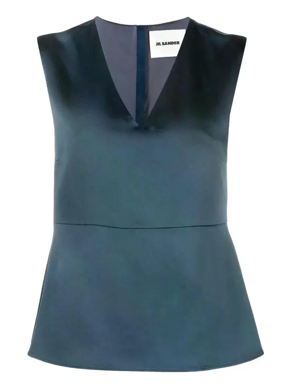 JIL SANDER V-neck Tank Top - Blue