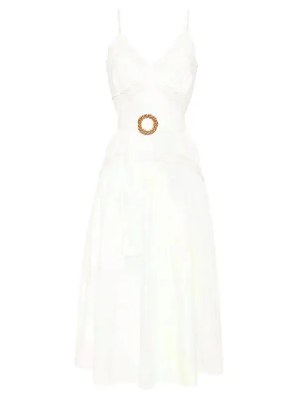 TWINSET Floral-embroidered Dress - Neutrals