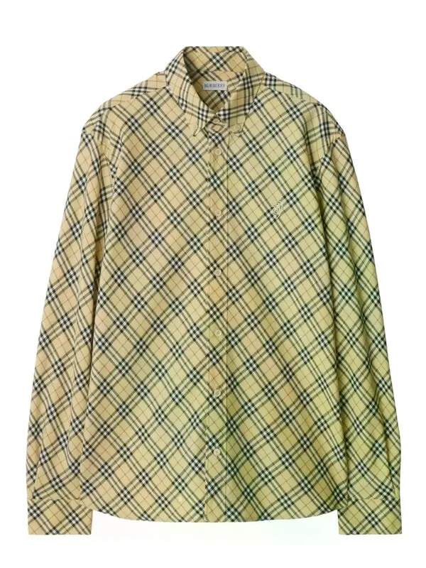 Burberry Checked Cotton Shirt - Neutrals