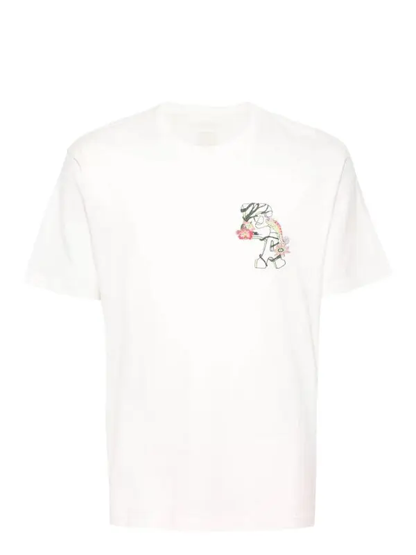 Emporio Armani Monogram-print Cotton T-shirt - Neutrals