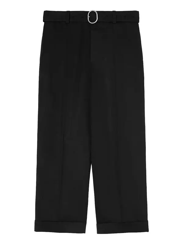 JIL SANDER Belted Cropped Trousers - Black