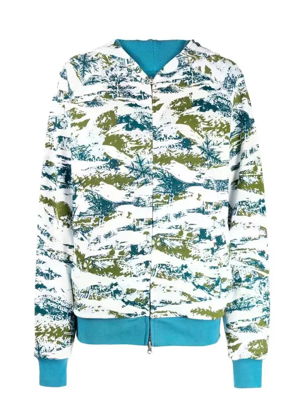 BILLIONAIRE BOYS CLUB Printed Hooded Sweatshirt - Blue