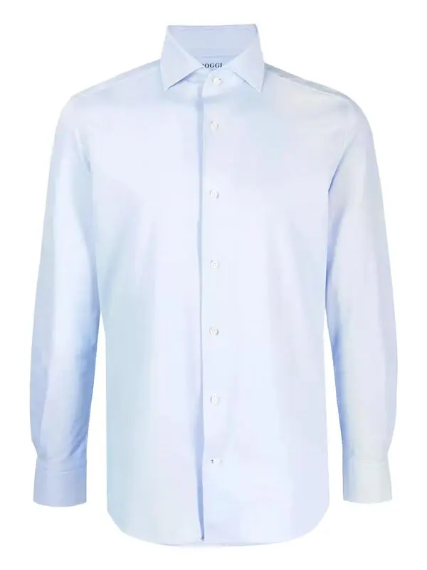 Boggi Milano Japanese Jersey Button-up Shirt - Blue