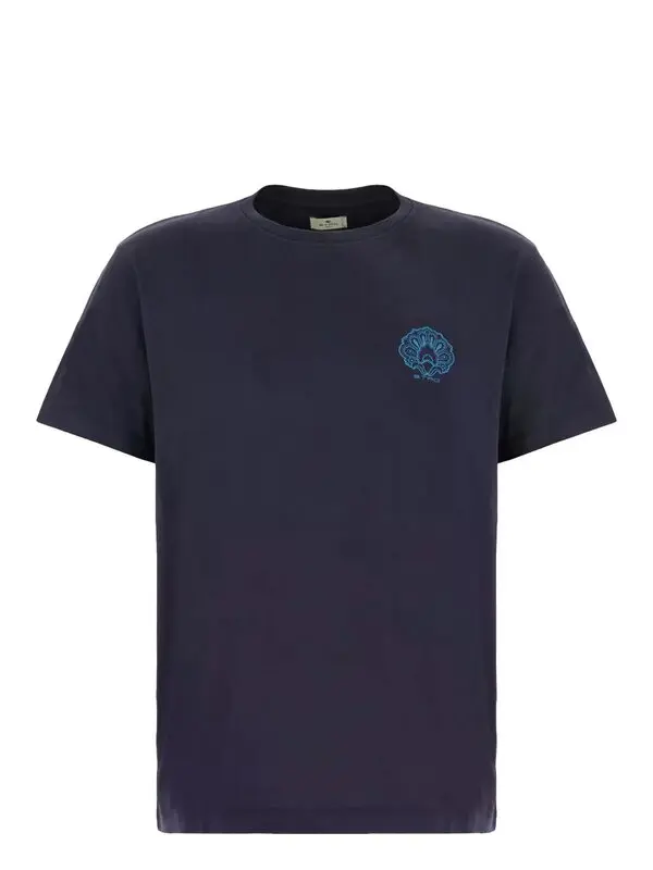Etro Logo-print Cotton T-shirt - Blue