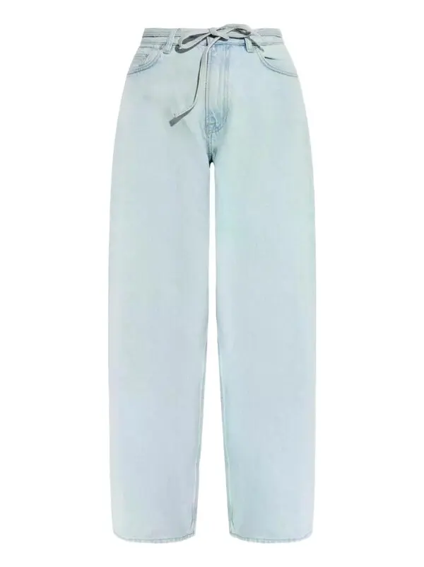 SAMSOE SAMSOE Drawstring Cotton Jeans - Blue