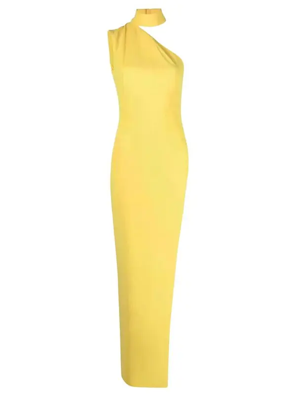 MONOT One-shoulder Side-slit Dress - Yellow