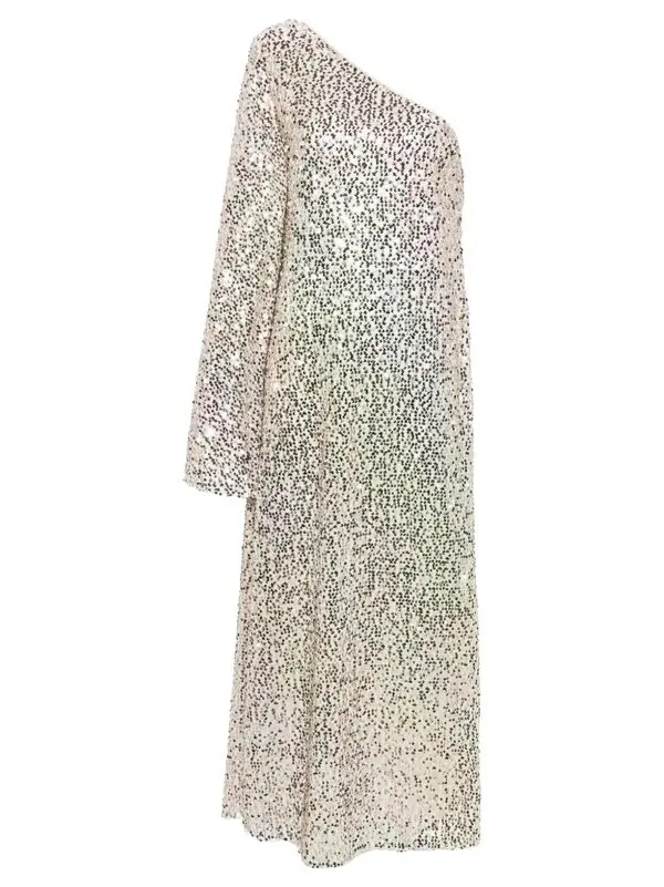 ROTATE BY BIRGER CHRISTENSEN Sequin-embellished One-shoulder Dress - Neutrals