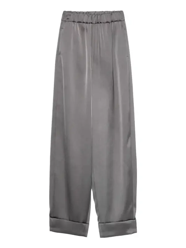 BLANCA VITA Satin Trousers - Grey