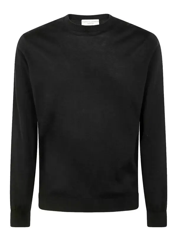 FILIPPO DE LAURENTIIS Cotton Crew Neck Sweater - Black
