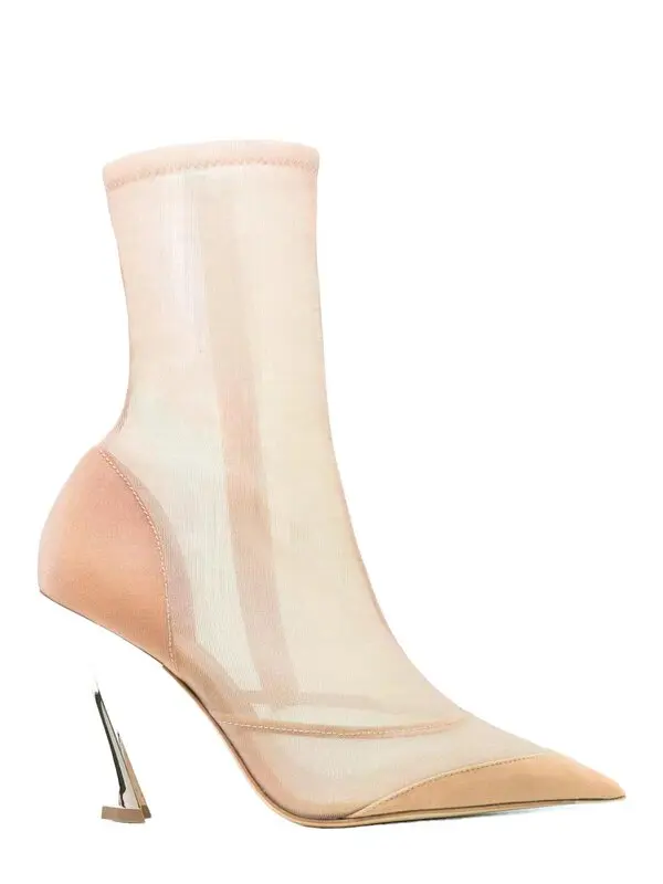 MUGLER 100mm Semi-sheer Ankle Boots - Neutrals