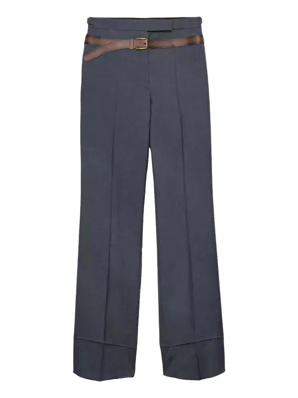 Prada Belt-print Trousers - Grey
