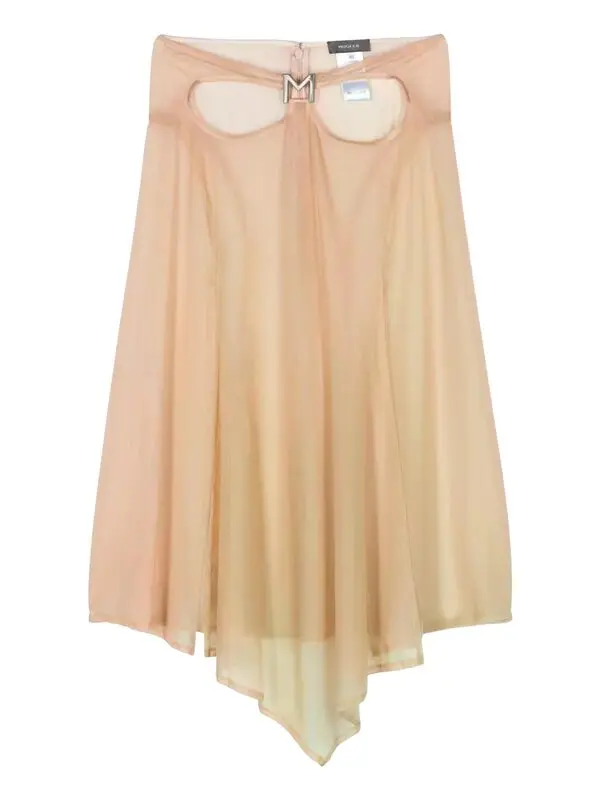 MUGLER M Cut-out Midi Skirt - Neutrals