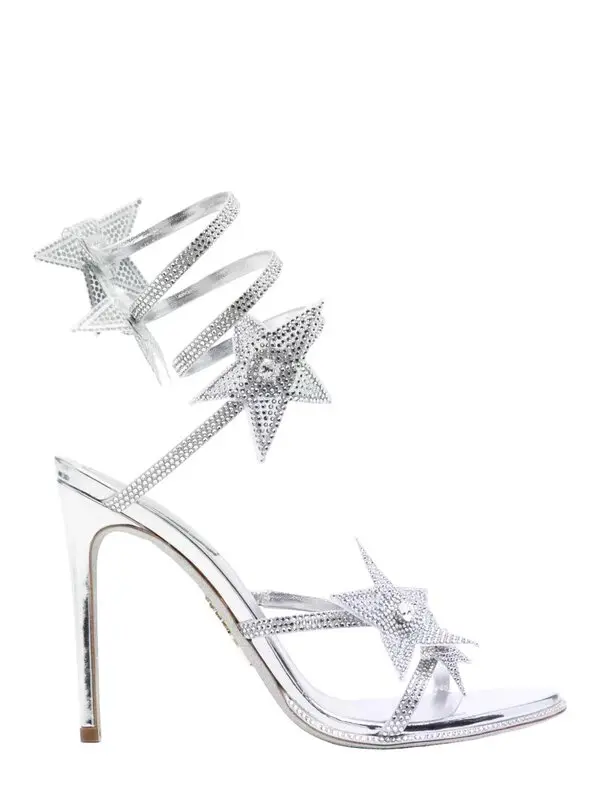 Rene Caovilla 100mm Rhinestone-embellished Sandals - Silver
