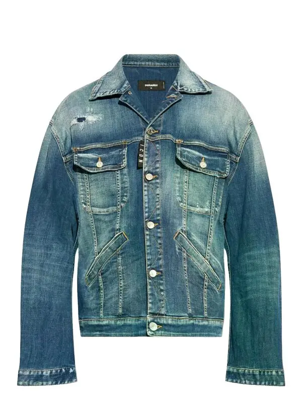 Dsquared2 Distressed Denim Jacket - Blue