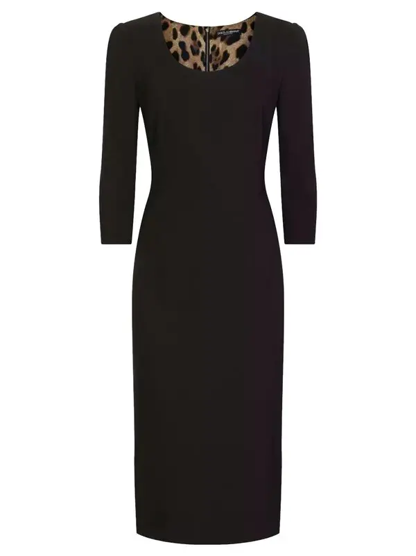Dolce & Gabbana Midi Wool-blend Dress - Black