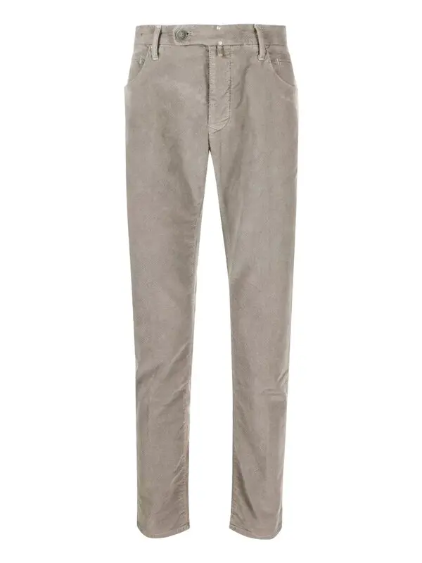 Incotex Slim-cut Cotton Trousers - Grey