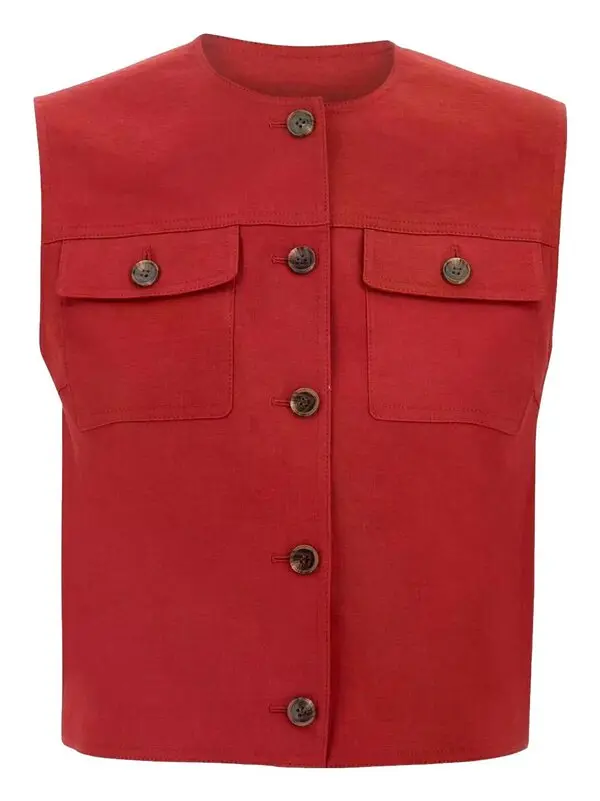Theory Button-down Vest - Red