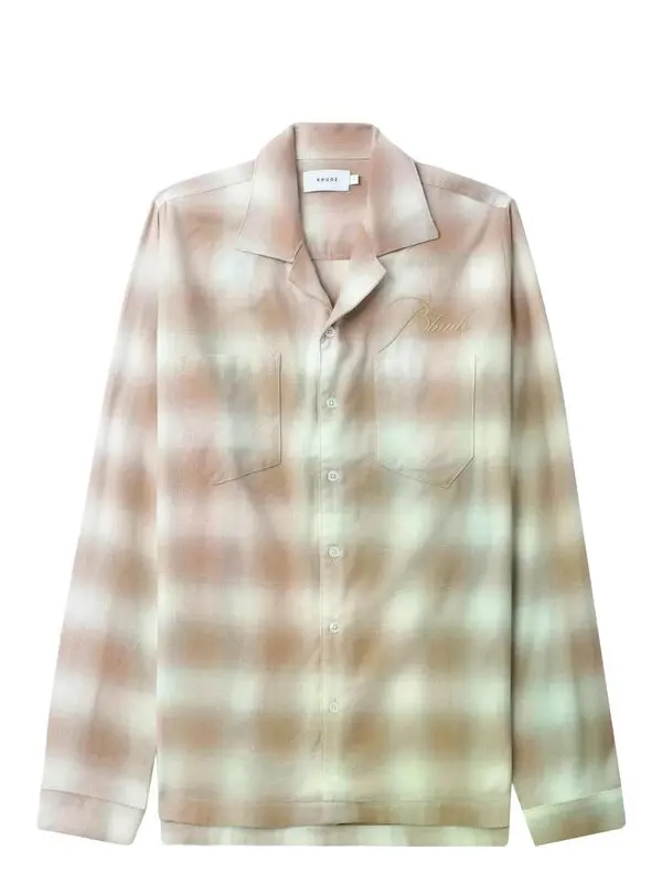 Rhude Logo-embroidered Check-print Shirt - Brown