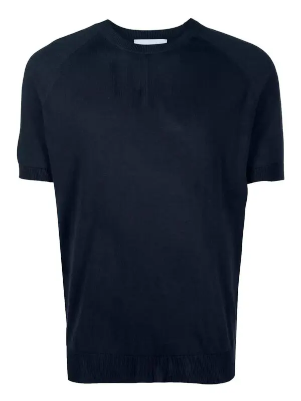 D4.0 Short-sleeved Cotton-knit T-shirt - Blue