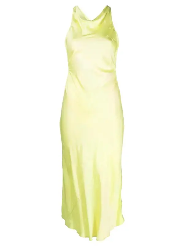 FORTE_FORTE Star-jacquard Satin Midi Dress - Green