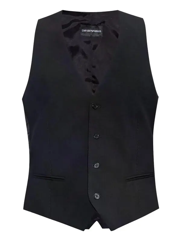 Emporio Armani Wool Waistcoat - Black