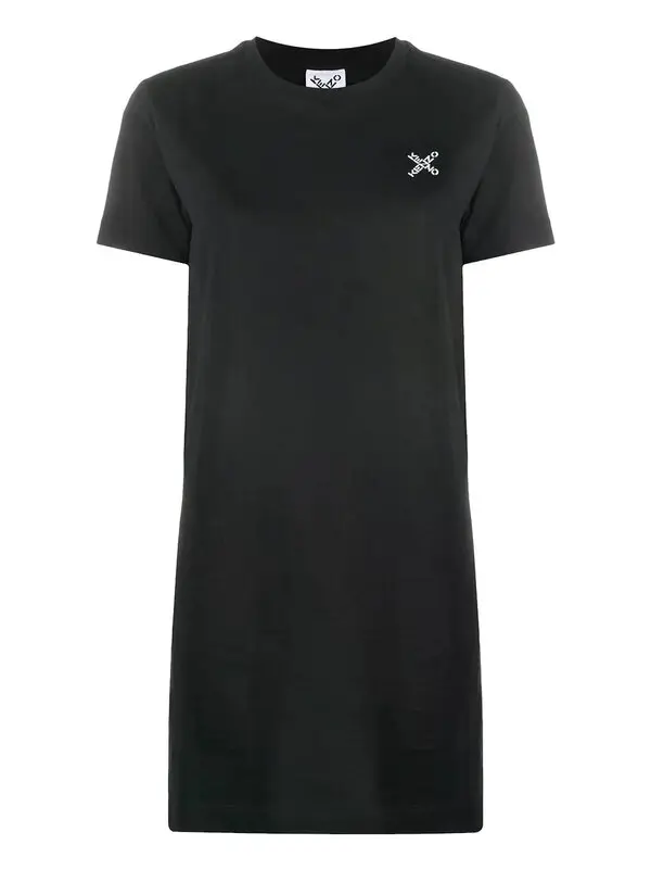 Kenzo Logo Print T-shirt Dress - Black