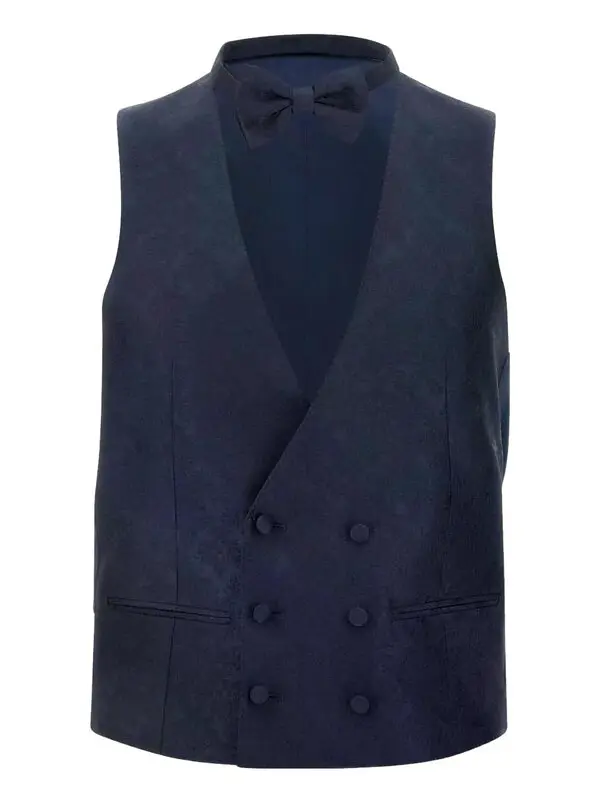 Corneliani Double-breasted Jacquard Waistcoat - Blue